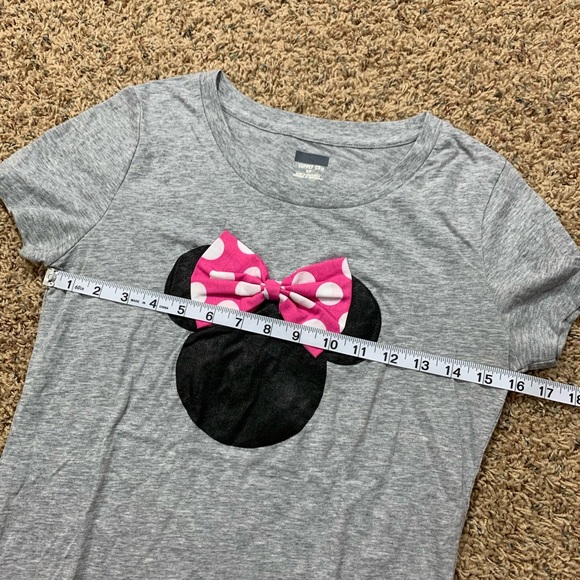 Tops | Grey Minnie Mouse Tshirt With Pink Bow | Poshmark